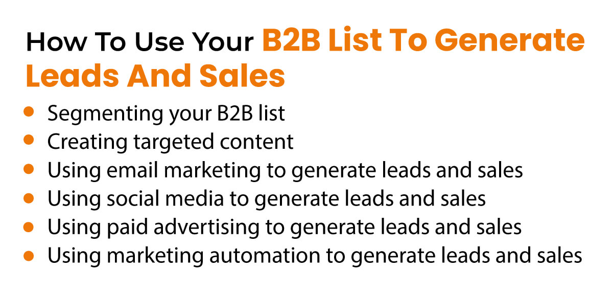 How to use your B2B list to generate leads and sales - Only-B2B
